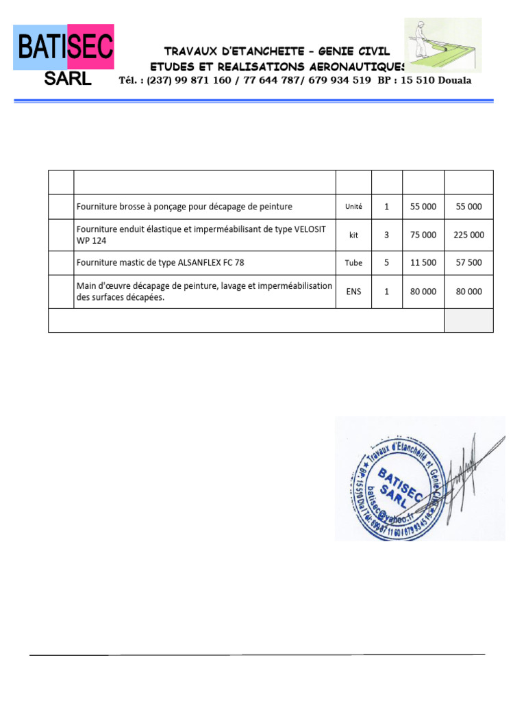 Devis Etancheite Mur Parapet R + 1 | PDF