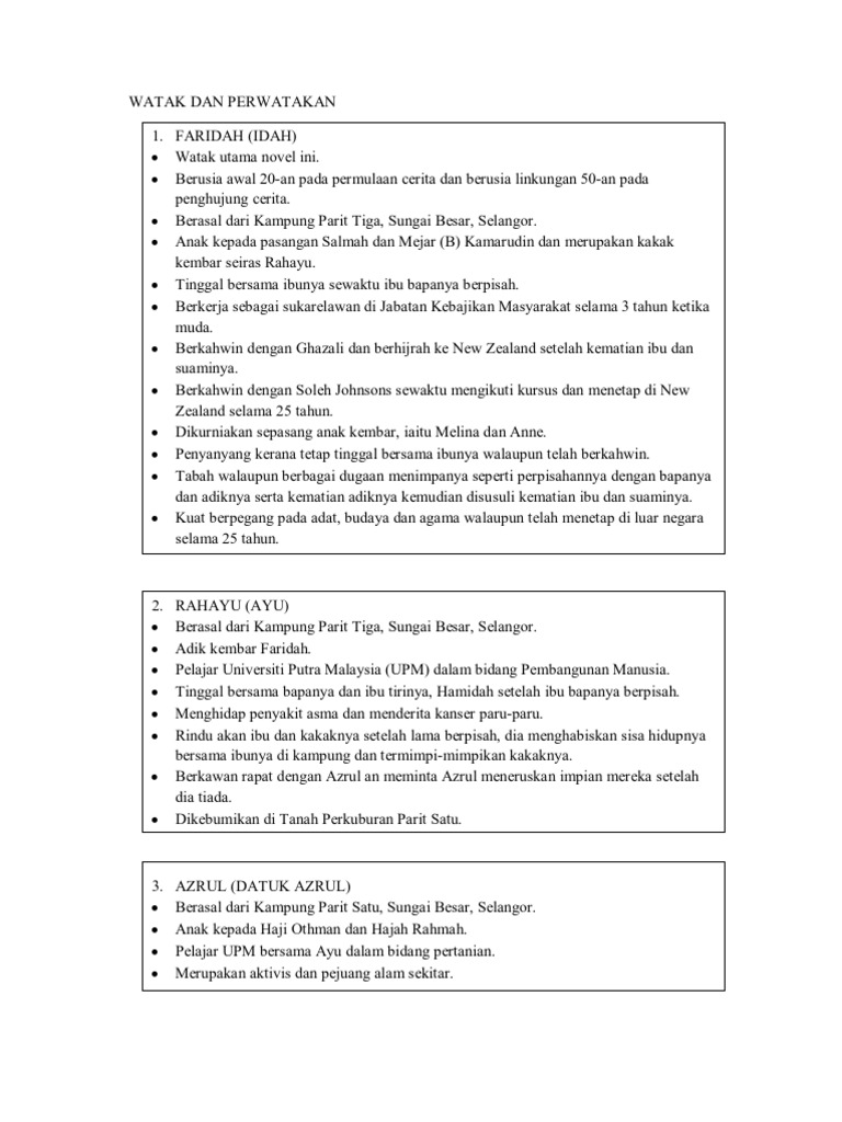 Watak Dan Perwatakan | PDF