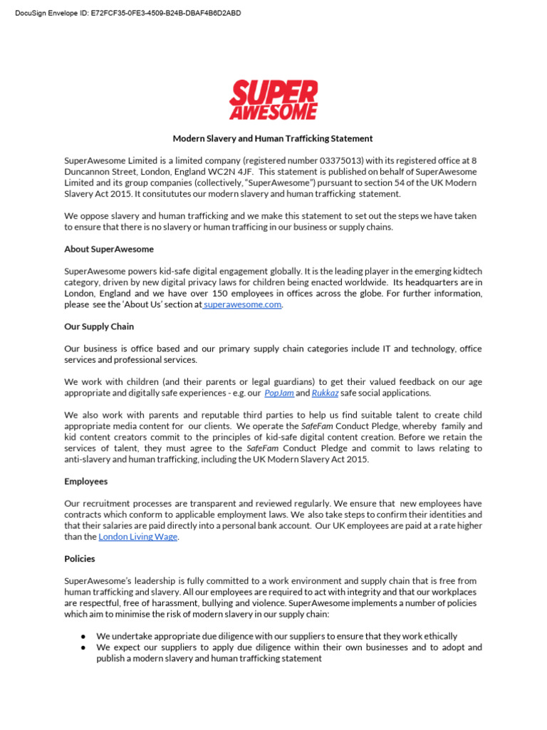 LEG - Modern Slavery Statement | PDF