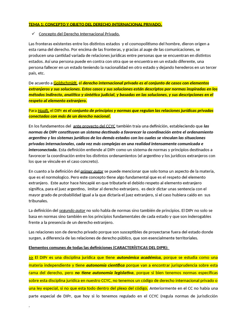 TEMA 1 - INTRODUCCION AL DIPr | PDF