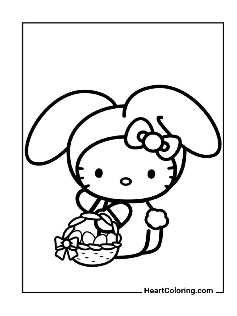 9486 15 Hello Kitty As The Easter Bunny Hello Kitty Coloring Pages | PDF