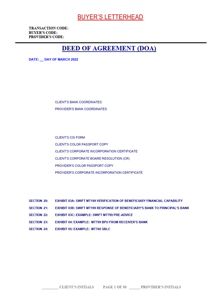 Procédure de SBLC | PDF