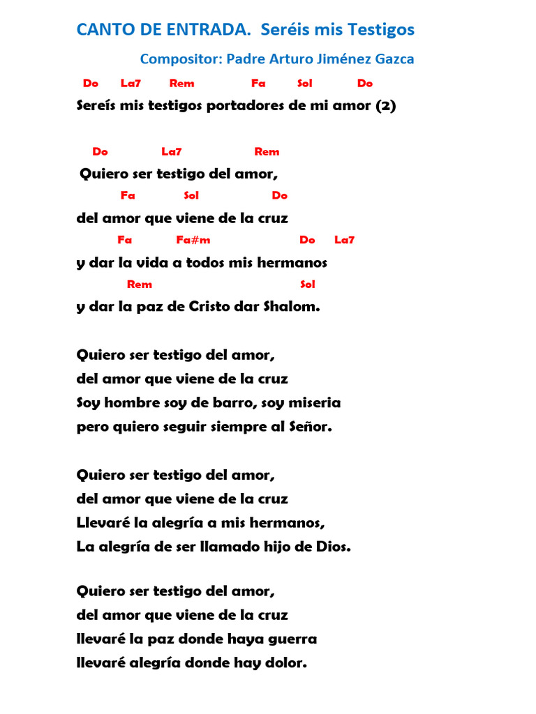 ENTRADA Y SALIDA Letra y acordes (1) | PDF