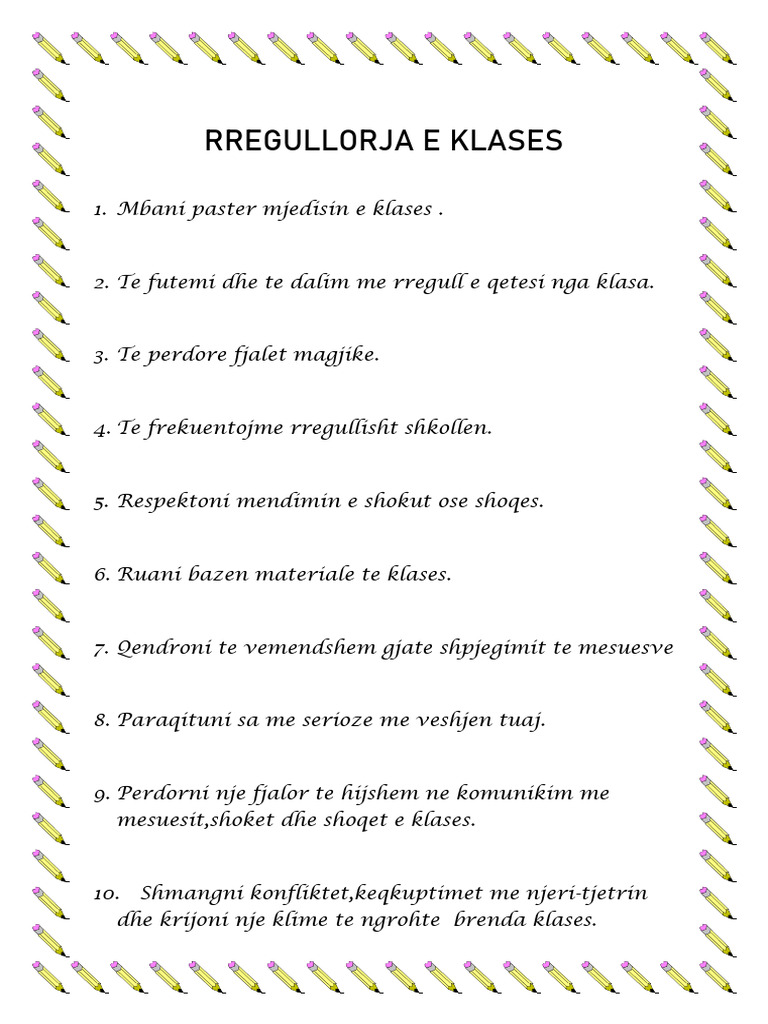 Rregullorja e Klases | PDF