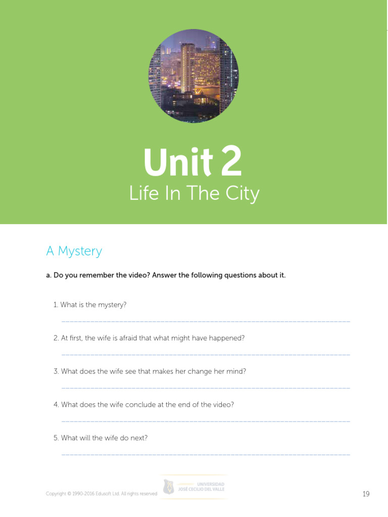 Advanced 1 Workbook Unit-2 | PDF