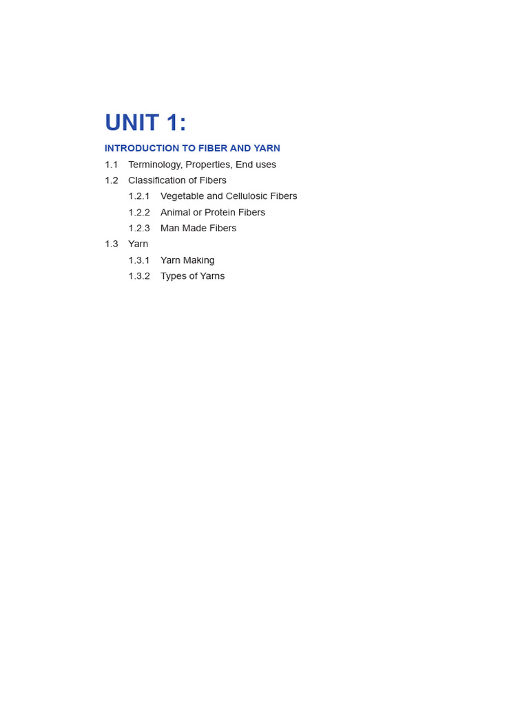 Textile and Apprel Unit 1 | PDF