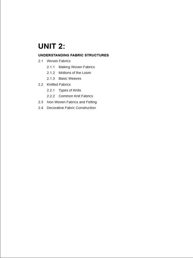 Textile and Apprel Unit 2 | PDF