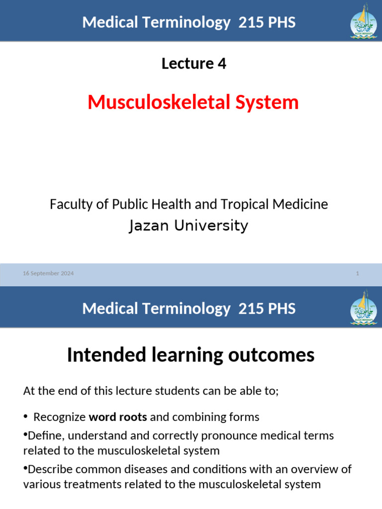 Lecture (4) Musculoskeletal System | PDF