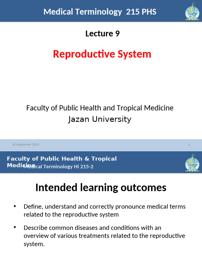 Lecture 9 Reproductive System Pdf