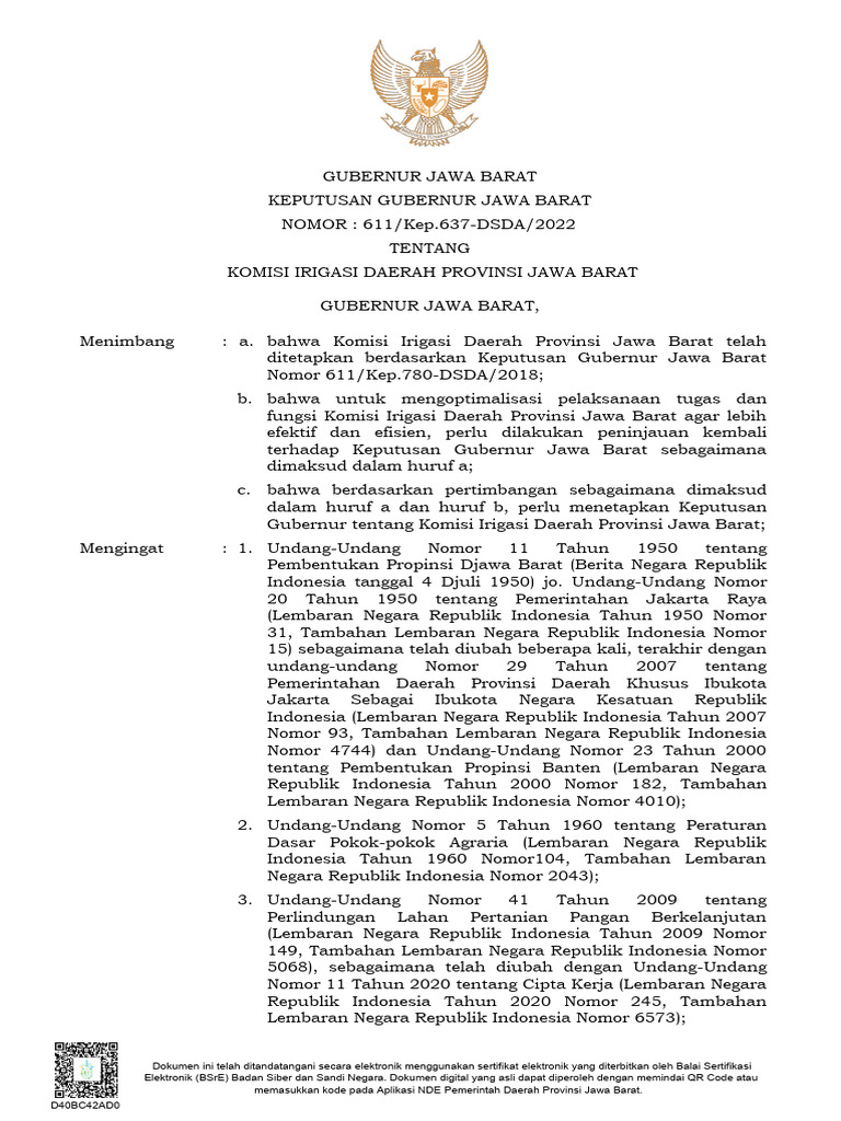 SK Gub Jabar - Komir Prov. Jabar | PDF