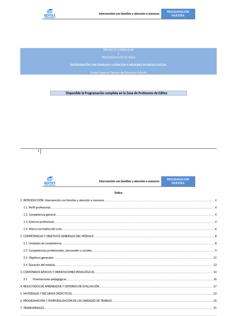 Programacion Intervencion Muestra Ud1 | PDF