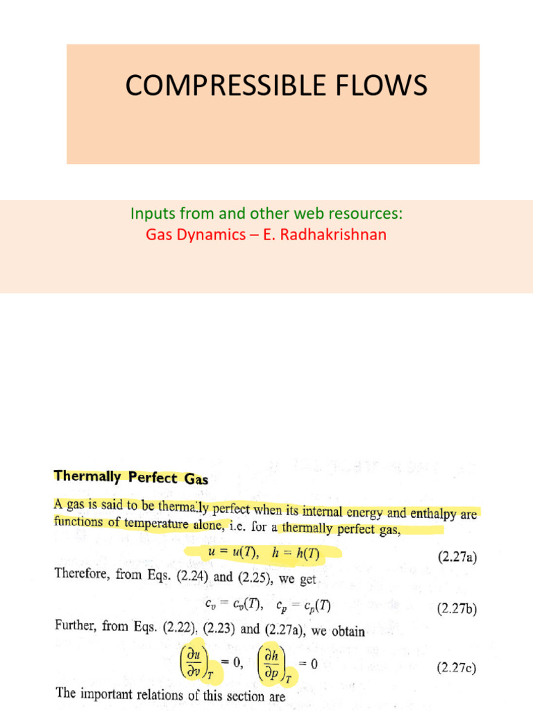 Compressible Bernoullis Equation | PDF