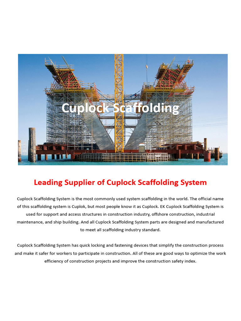 EK Cuplock Scaffolding System Catalogue | PDF