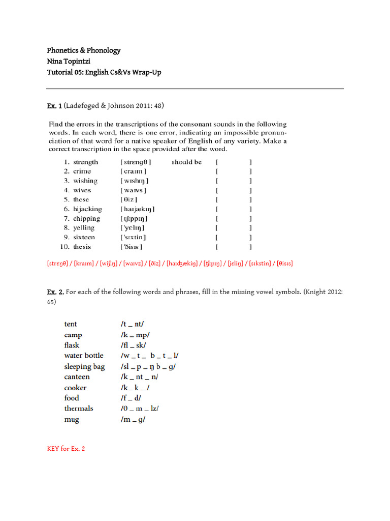 Tut05 English-Wrap-up Key | PDF