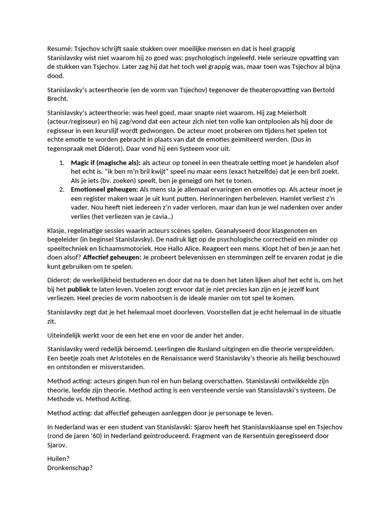 Les 4 Stanislavski en Brecht | PDF