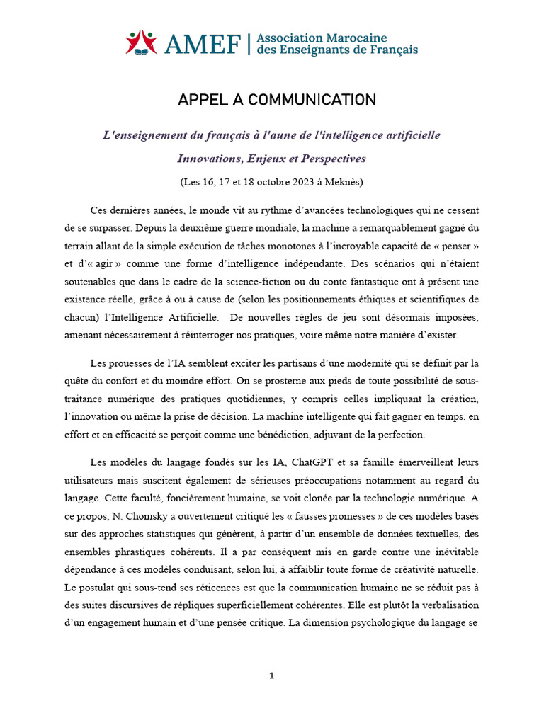 Argumentaire | PDF