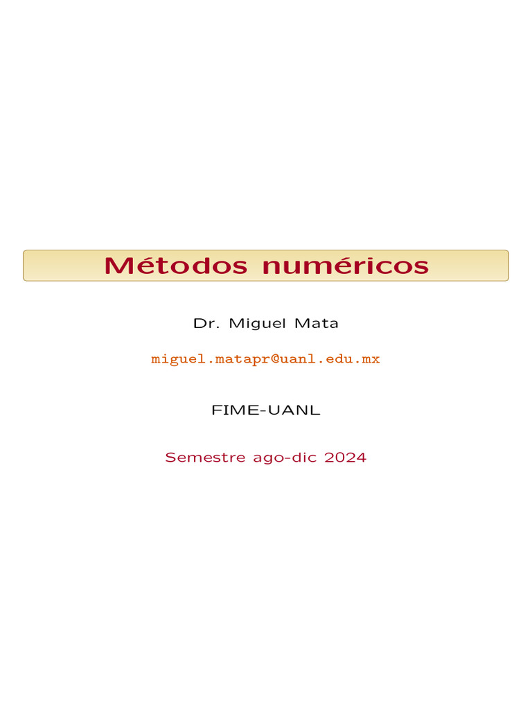 0-Presentacion Metodos Numericos | PDF