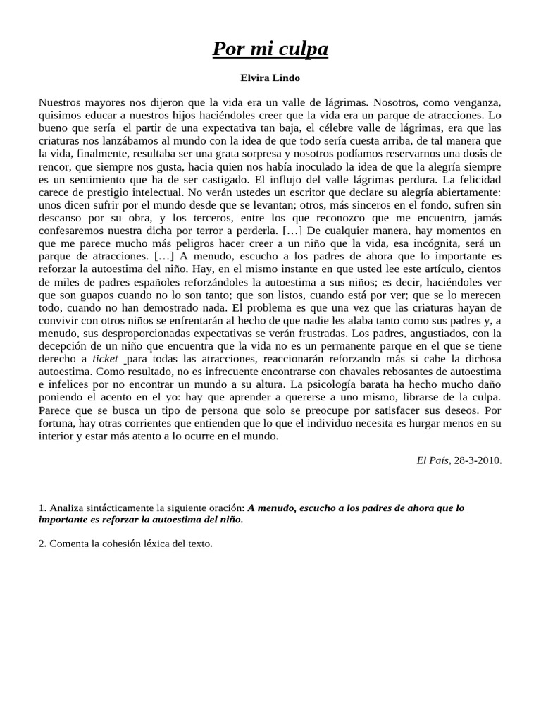 Texto Por mi culpa | PDF