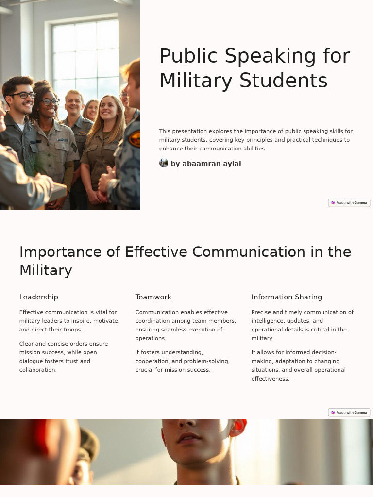 Public Speaking For Military Students | PDF
