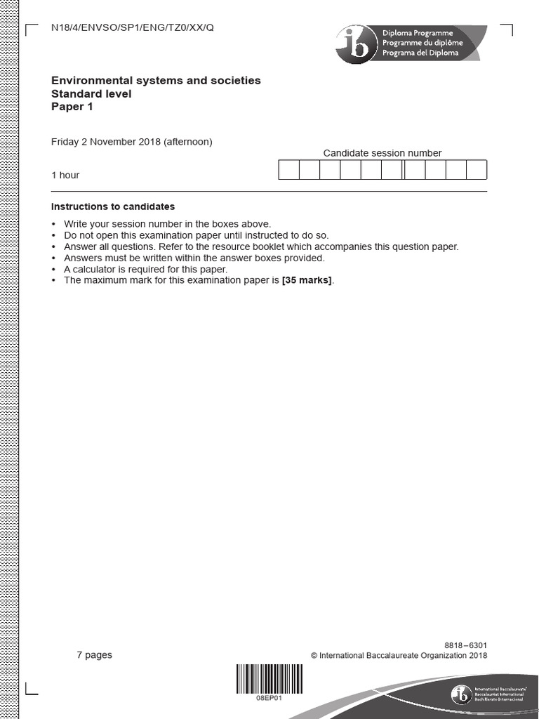 2018 Nov Paper 1 Booklet | PDF