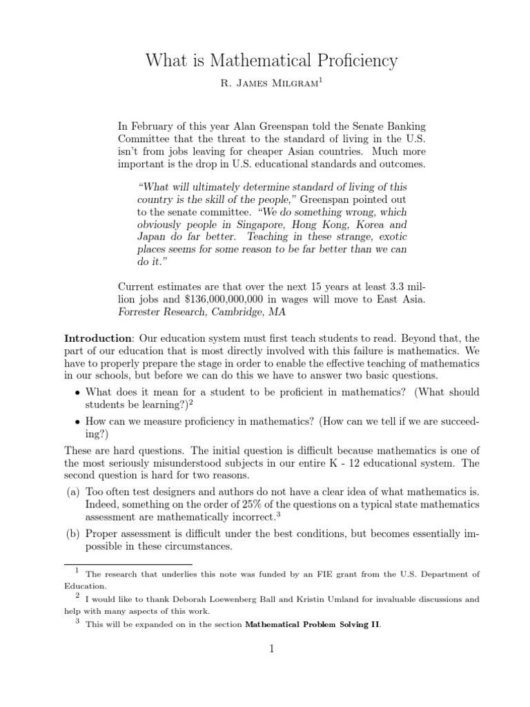 What Is Mathematical Proficiency | PDF | Teaching Mathematics | Geometry