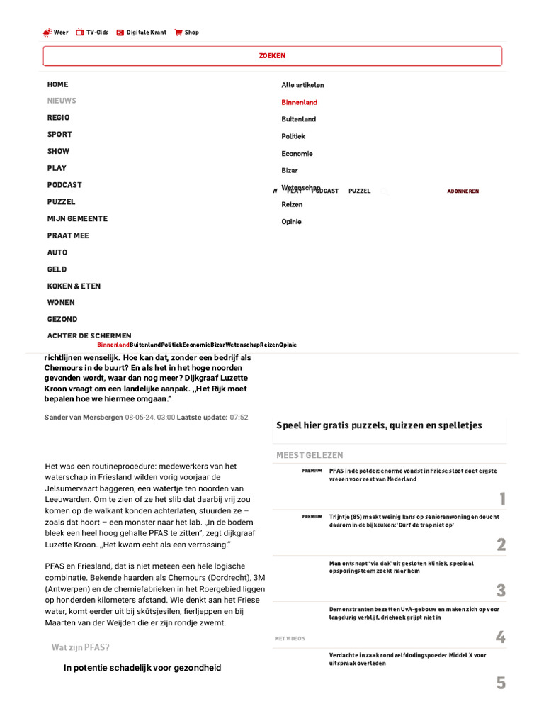 PFAS in de polder_ enorme vondst in Friese sloot doet ergste vre | PDF