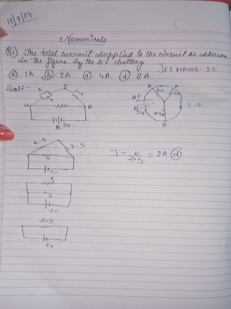 Numericals & Magnetic Field and Current (17.07.2024) | PDF