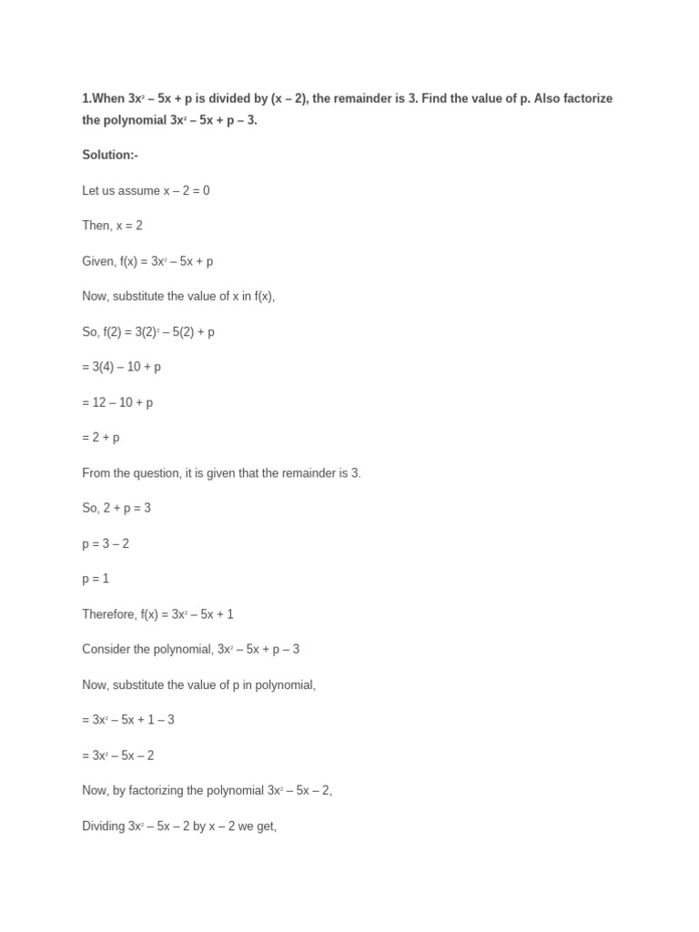 Chapter Test Factorisation Pdf