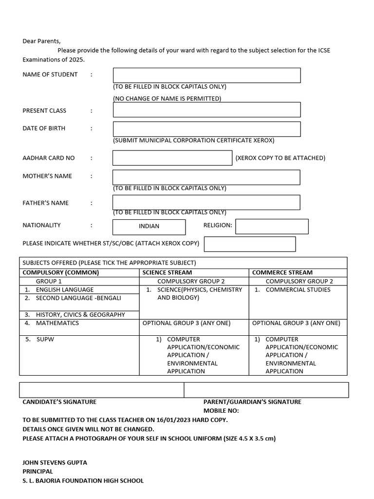 Registration Form For ICSE 2025 | PDF