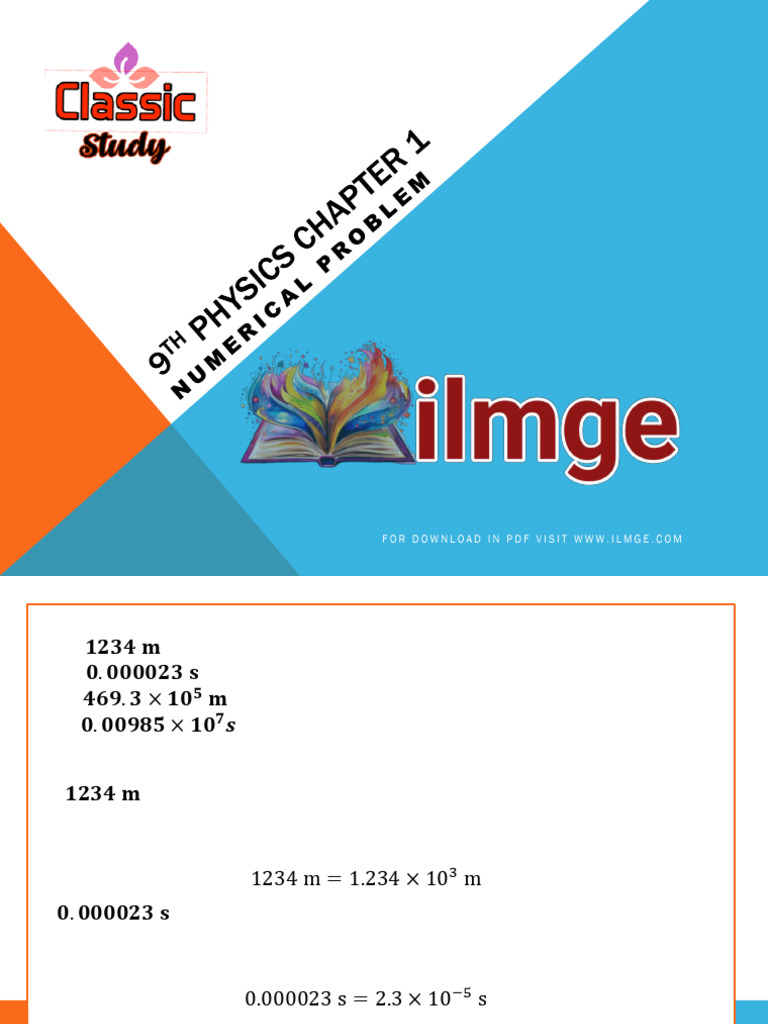 FBISE 9th Physics Chapter 1 NUMERICAL | PDF