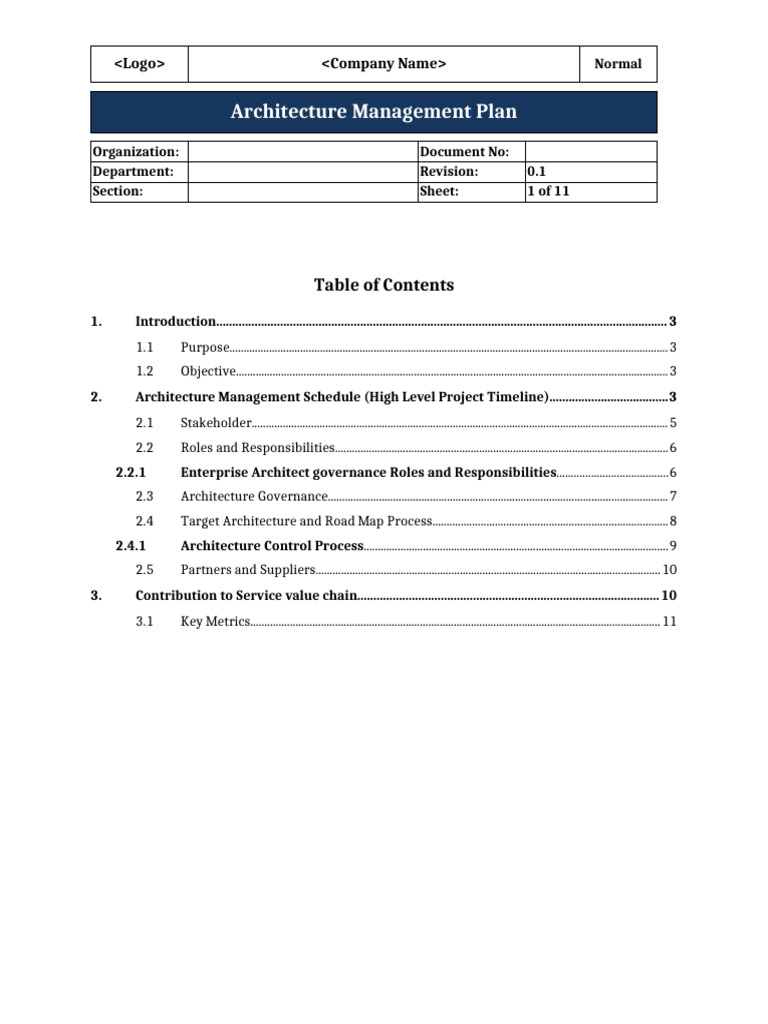 Architecture Management Plan. | PDF