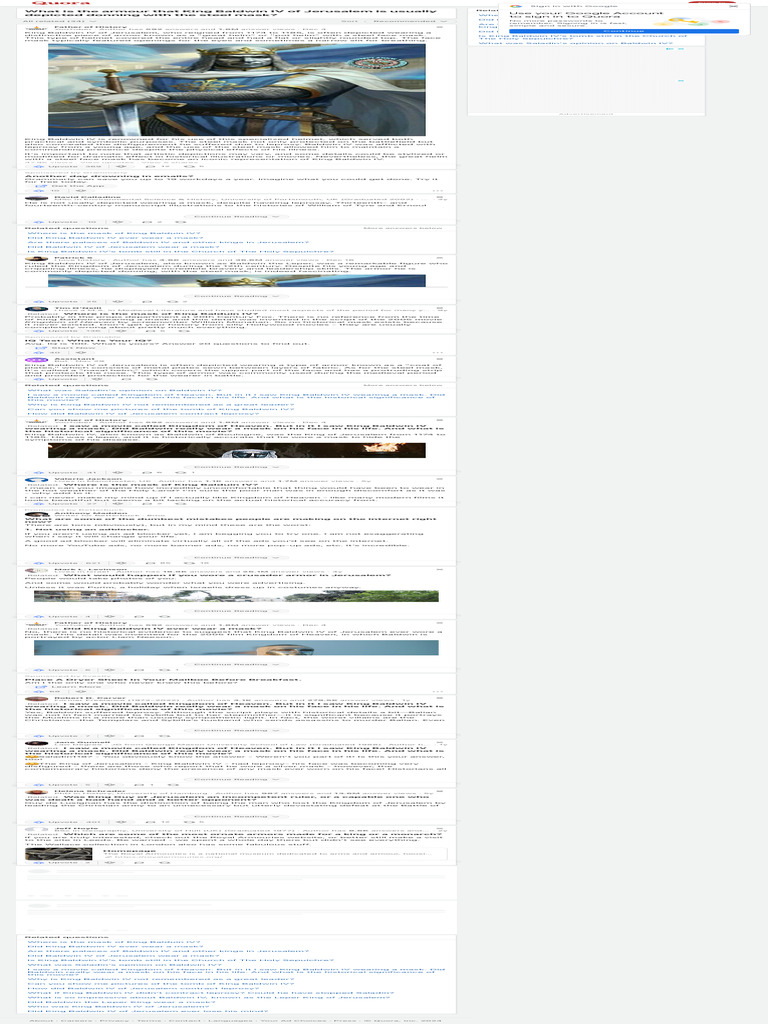 What Is The Armour That King Baldwin IV of Jerusalem Is Usually ...