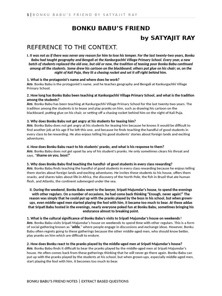 Bonku Babu's Friend | PDF