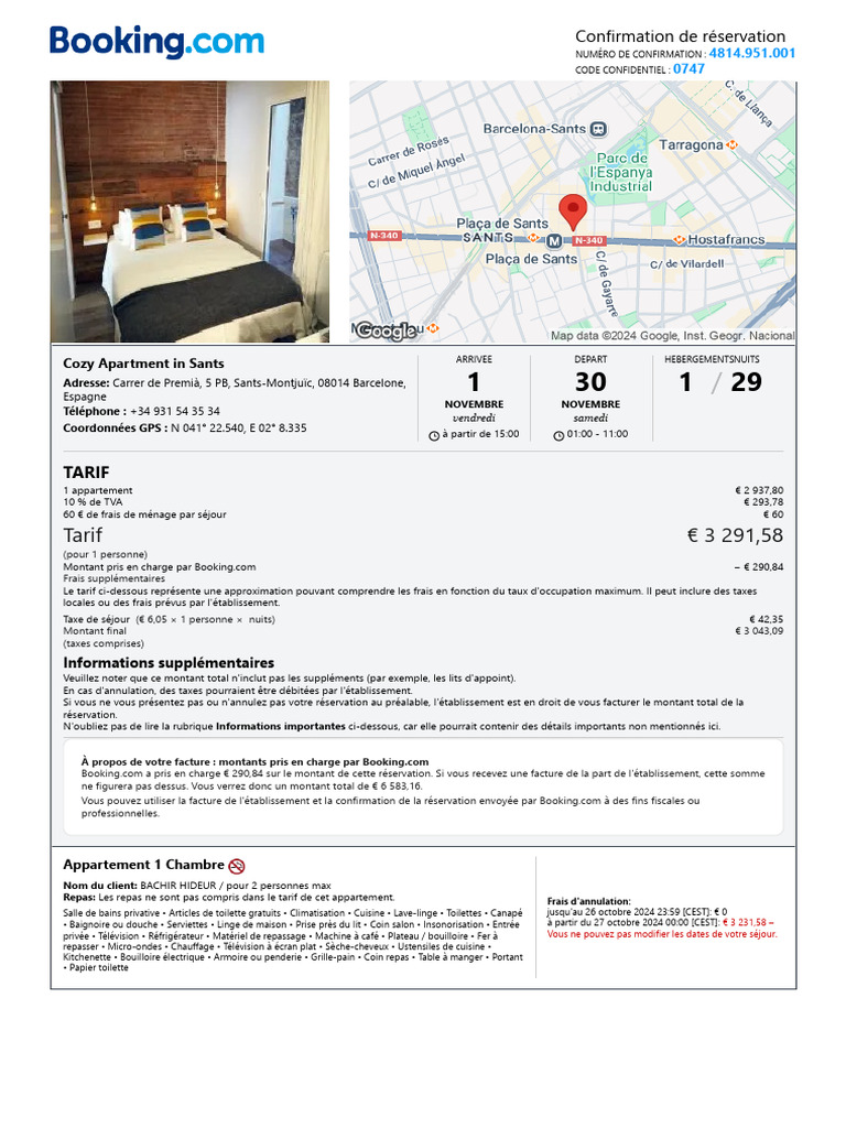 Booking.com Confirmation | PDF