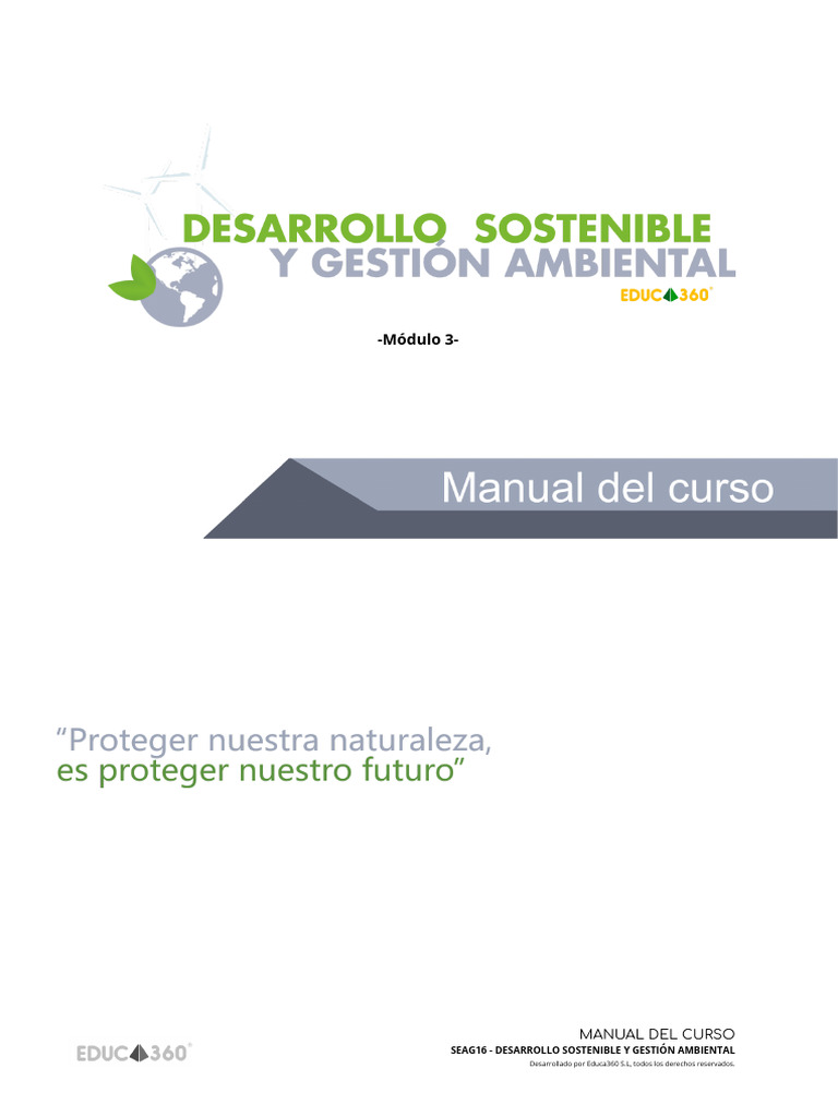 Seag16 - Manual - Modulo3 - Desarrollo Sostenible y Gestión Ambiental | PDF