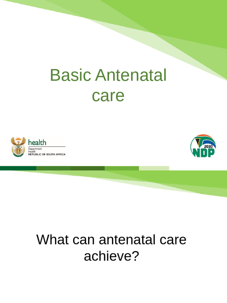Basic Antenatal Care For Webinar Kosie Funda FRI | PDF