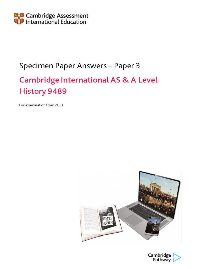 9489 Specimen Paper Answers Paper 3 (For Examination From 2021) | PDF