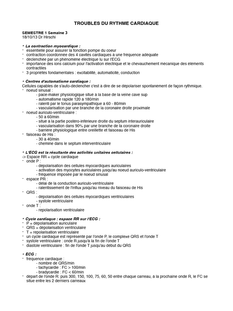 Troubles Du Rythme Cardiaque | PDF