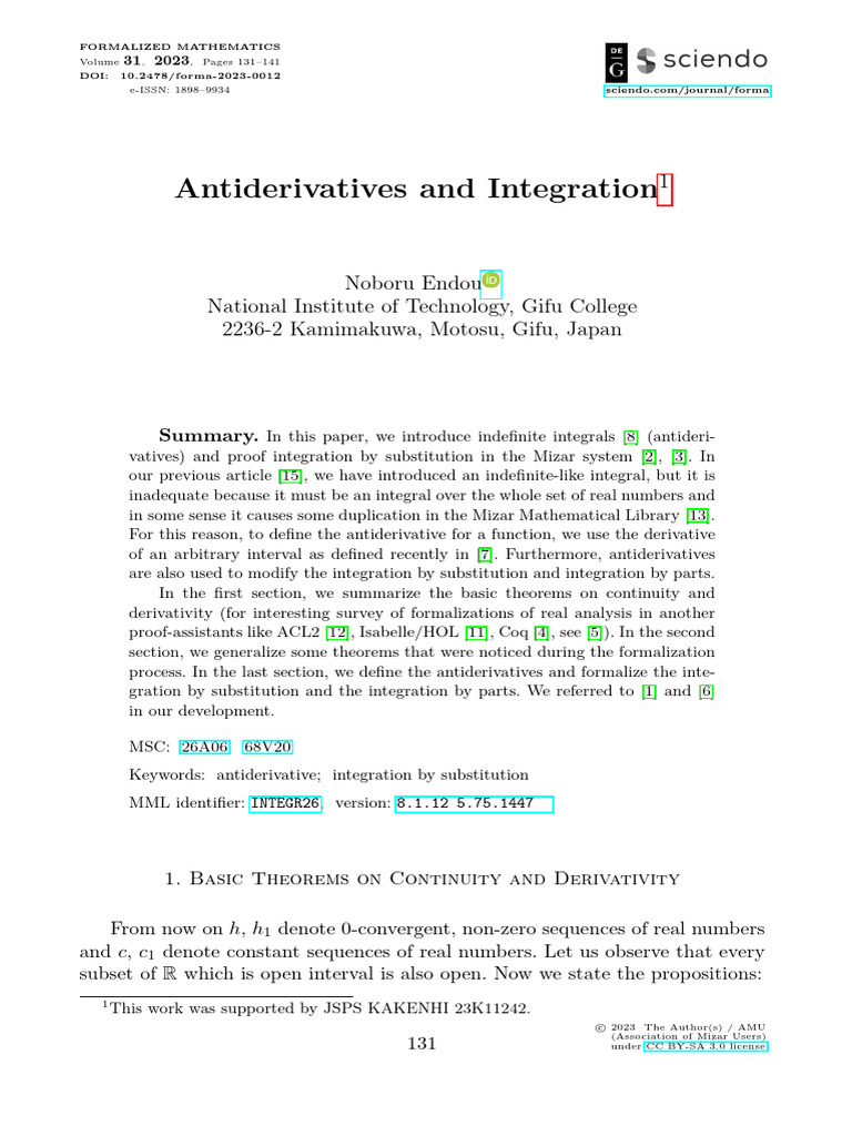 Antiderivatives and Integration | PDF