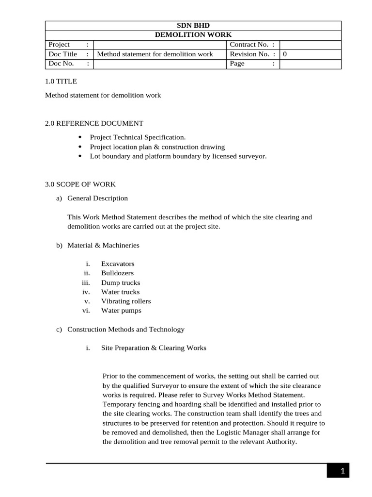 Demolition Work | PDF