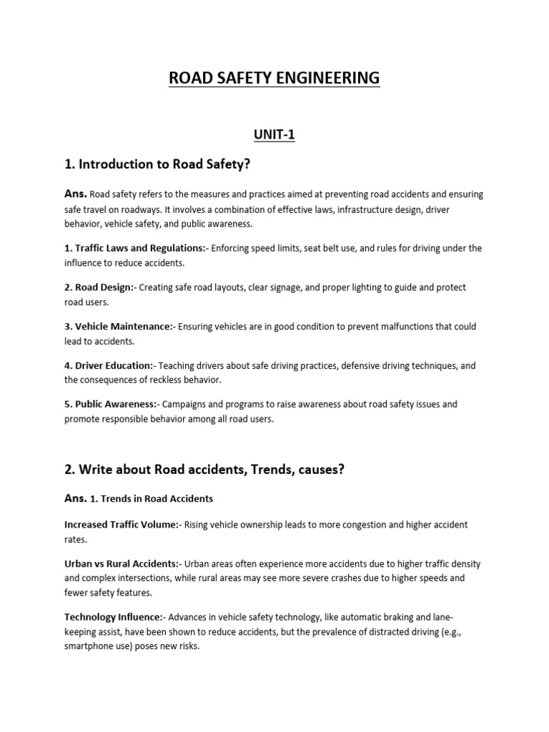 Road Safety Engineering | PDF