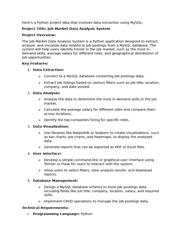 Job MArket Project | PDF