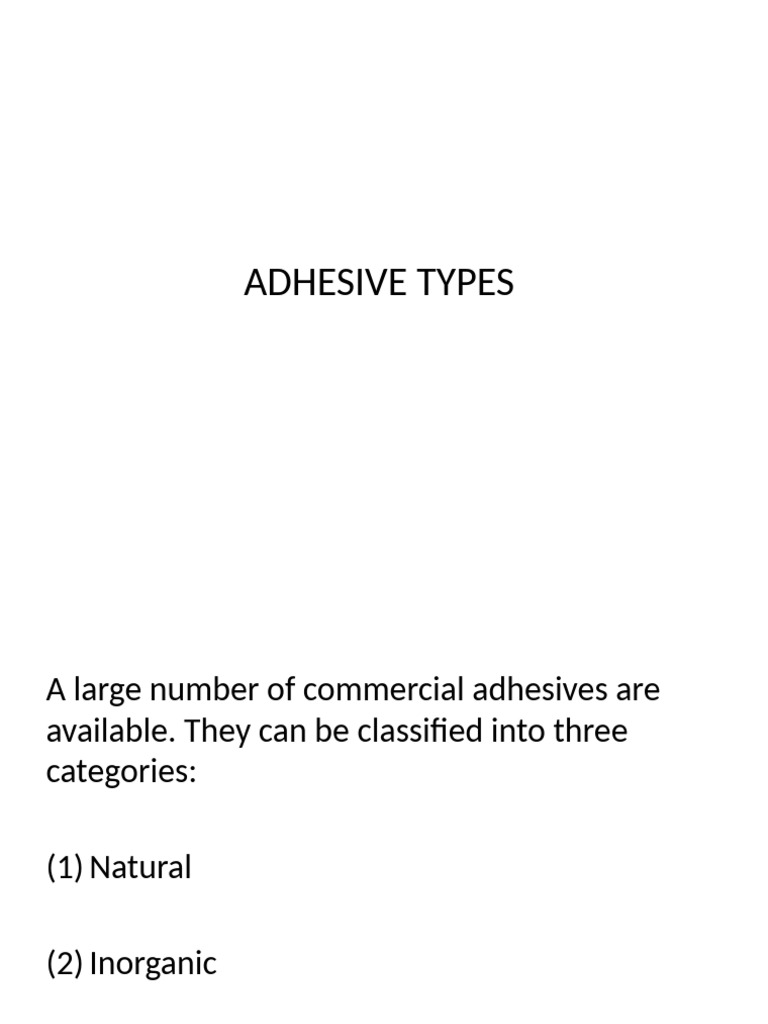 Adhesive Types | PDF
