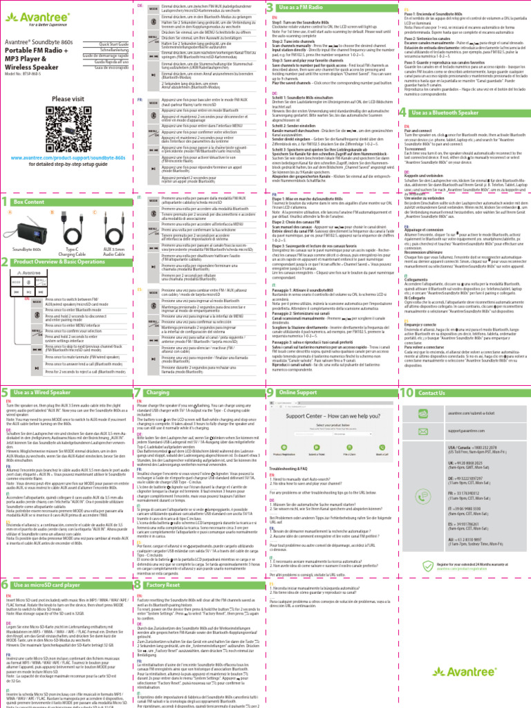 Avantree 860s Quick Start Guide | PDF | Telecommunications | Electronics