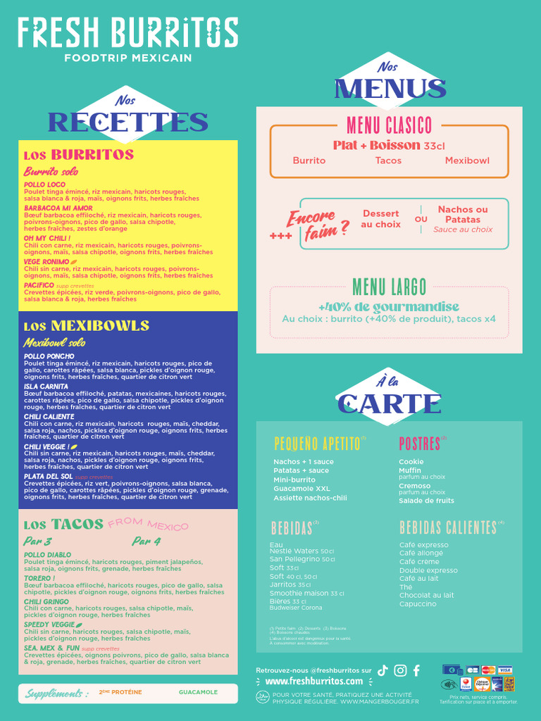 Fresh Burrito Menu April 2024 | PDF | Burrito | Mexican Cuisine