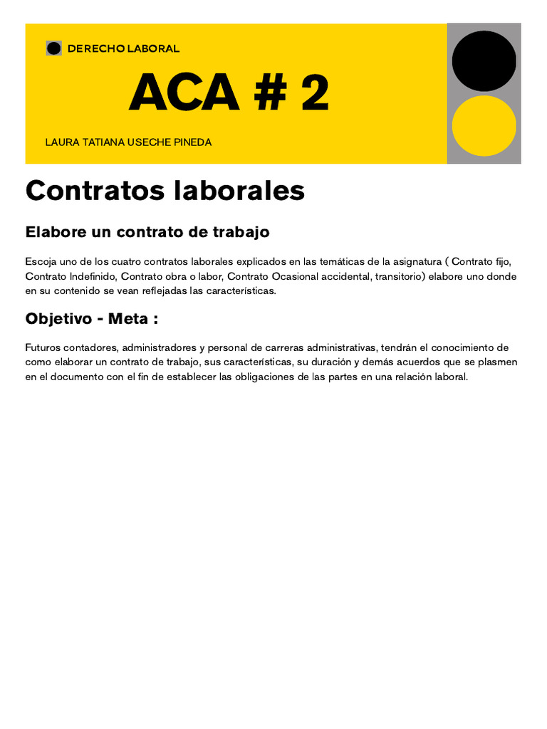 Aca #2 Derecho Laboral | PDF