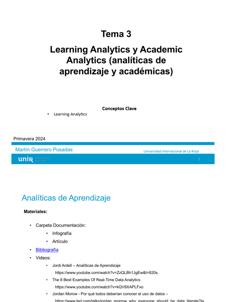 Sesion 3 Tema 3 Learning y Academic Anlytics | PDF