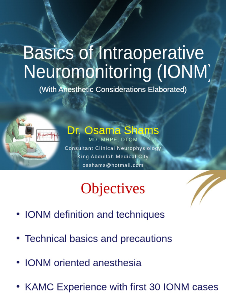 2014 IONM Presentation For KAMC Neuroanesthesia | PDF