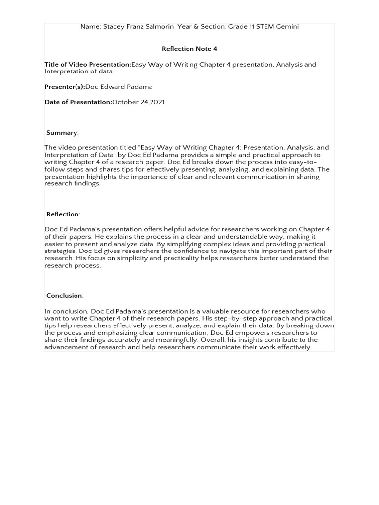 Reflection 4 | PDF