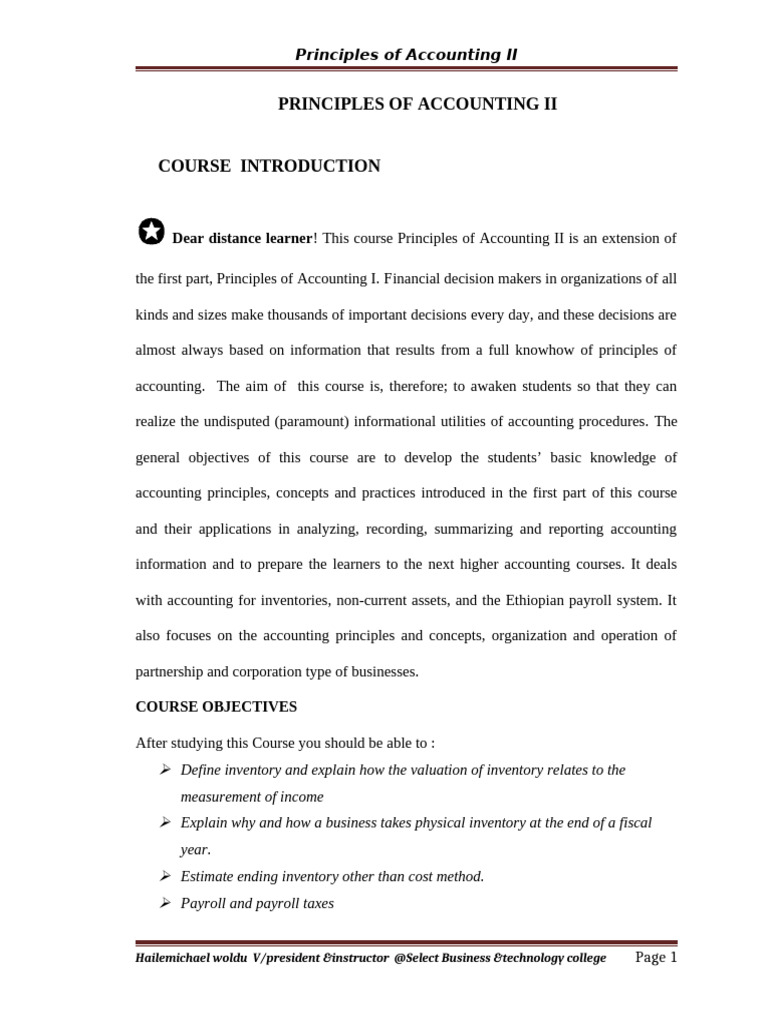 Principles of Accounting II-R | PDF